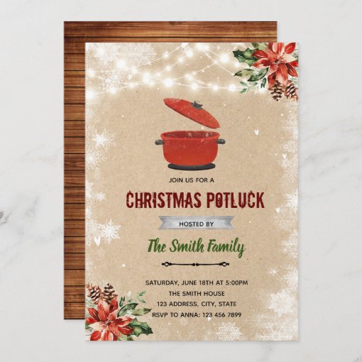 Christmas potluck invitation | Zazzle