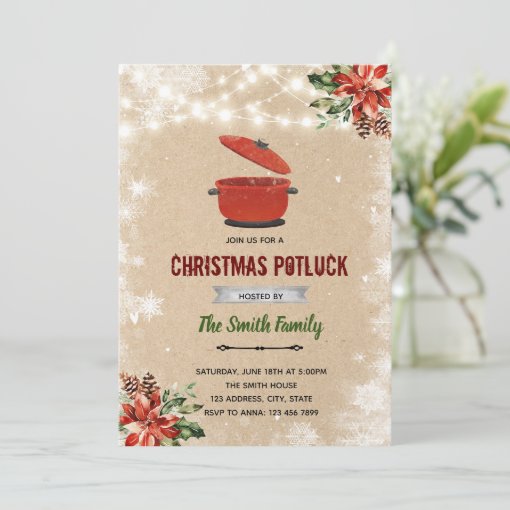 Christmas potluck invitation | Zazzle