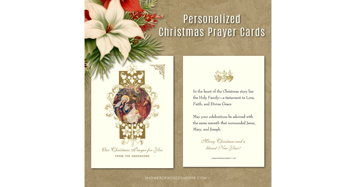 Christmas Prayer Cards Nativity Jesus Mary Joseph | Zazzle