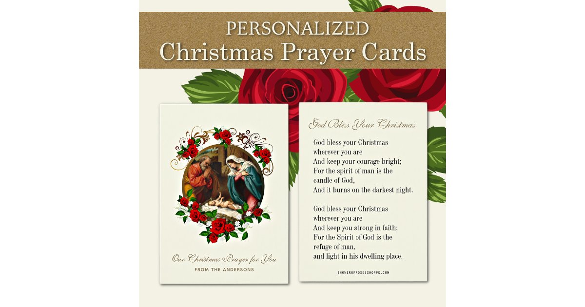 Christmas Prayer Cards Nativity Jesus Mary Joseph | Zazzle