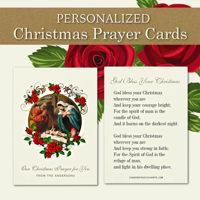 Christmas Prayer Cards Nativity Jesus Mary Joseph | Zazzle