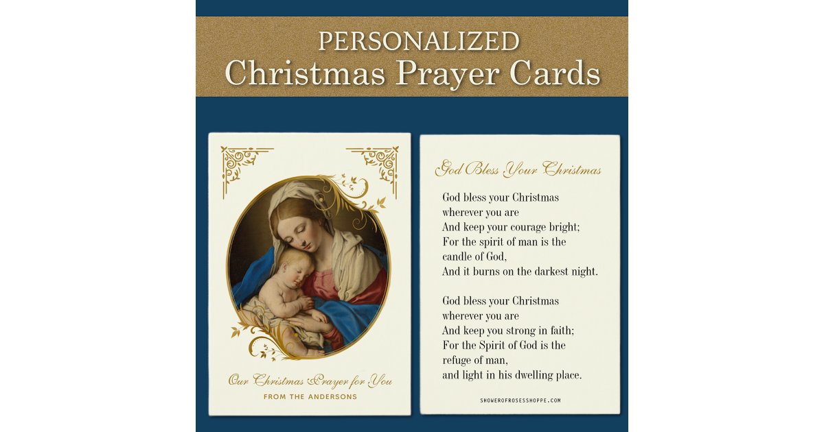 Christmas Prayer Cards Nativity Mary and Jesus | Zazzle