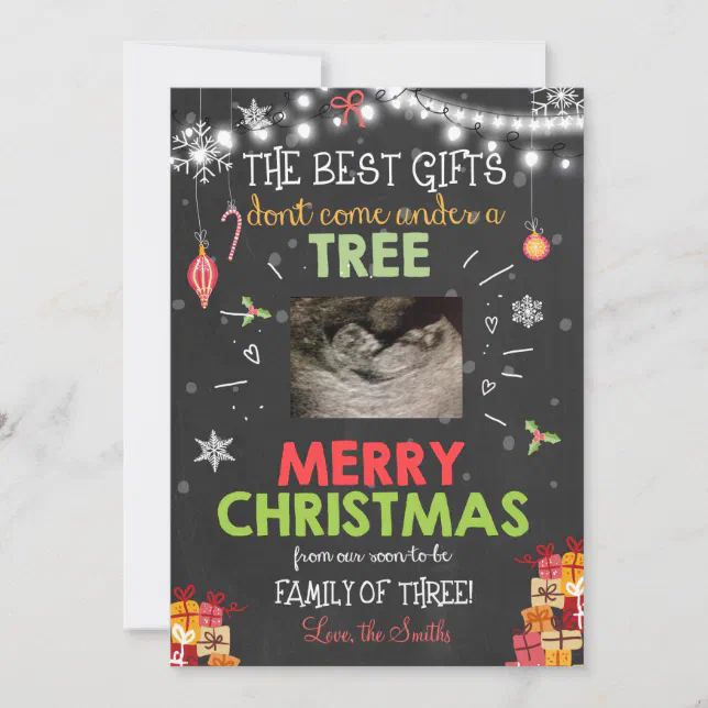 Christmas pregnancy ultrasound announcement | Zazzle