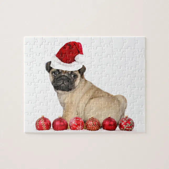 Christmas pug dog jigsaw puzzle | Zazzle
