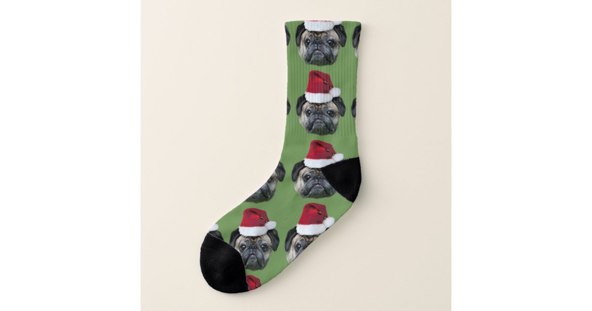 Christmas pug dog socks | Zazzle