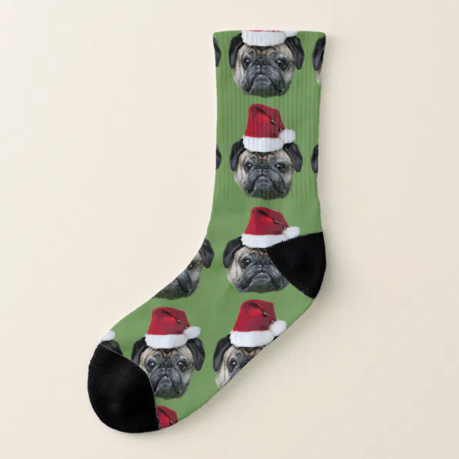 Christmas pug dog socks | Zazzle