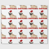 Christmas Pug wrapping paper | Zazzle
