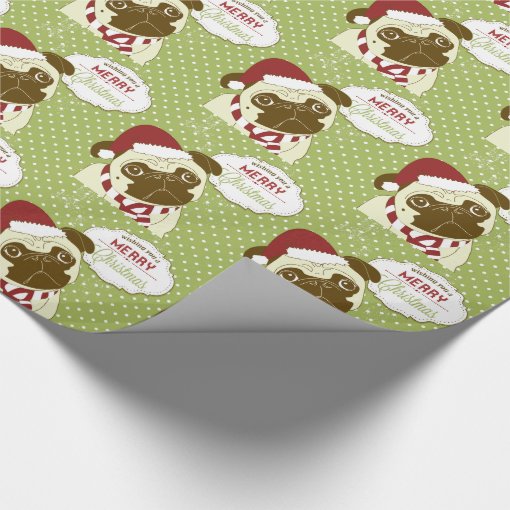 Christmas Pug Wrapping Paper | Zazzle