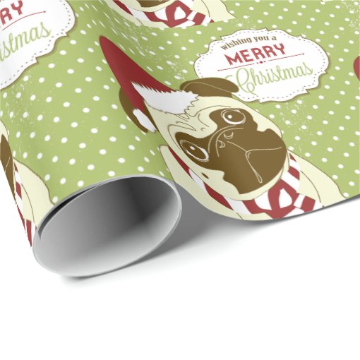 Christmas Pug Wrapping Paper | Zazzle