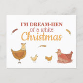 Christmas Pun Chickens Holiday Postcard | Zazzle