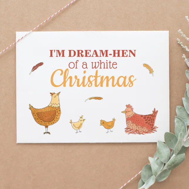Christmas Pun Chickens Holiday Postcard | Zazzle