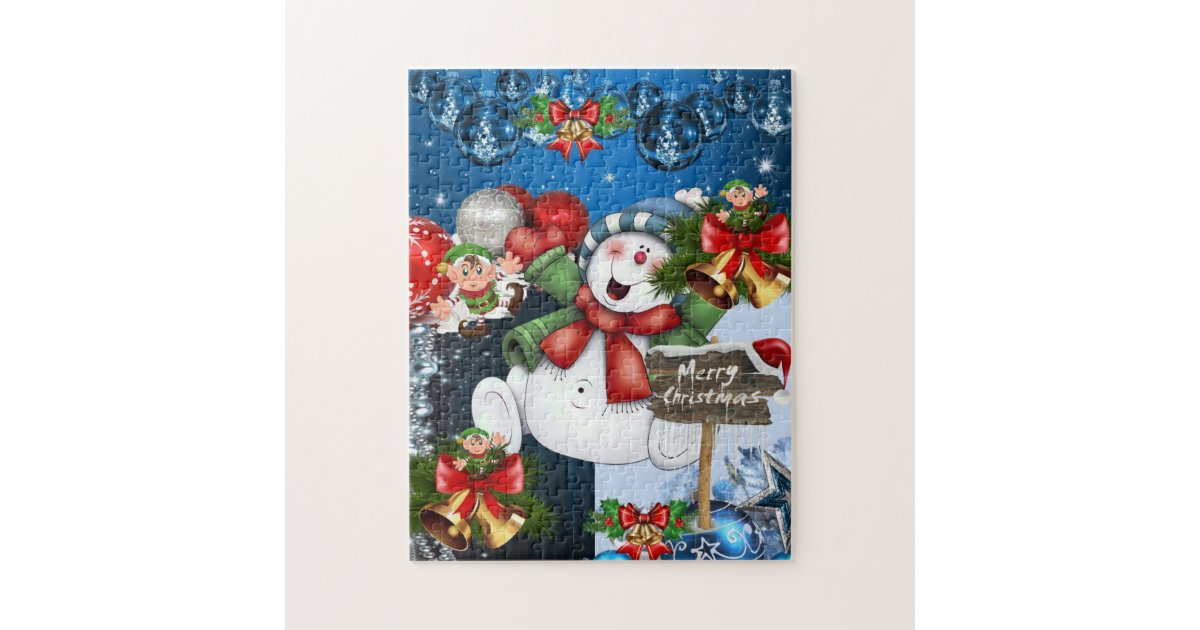 Christmas Puzzle Snowman | Zazzle