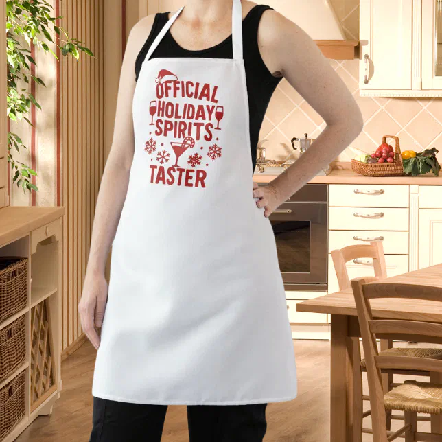 Christmas quote funny party spirits taster apron | Zazzle