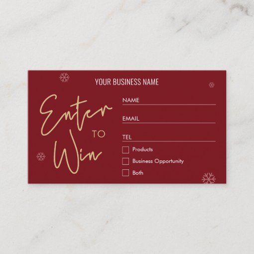 Christmas Raffle Enter to Win Business Logo Ticket | Zazzle