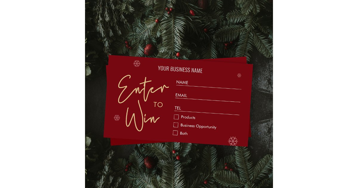 Christmas Raffle Enter to Win Business Logo Ticket | Zazzle