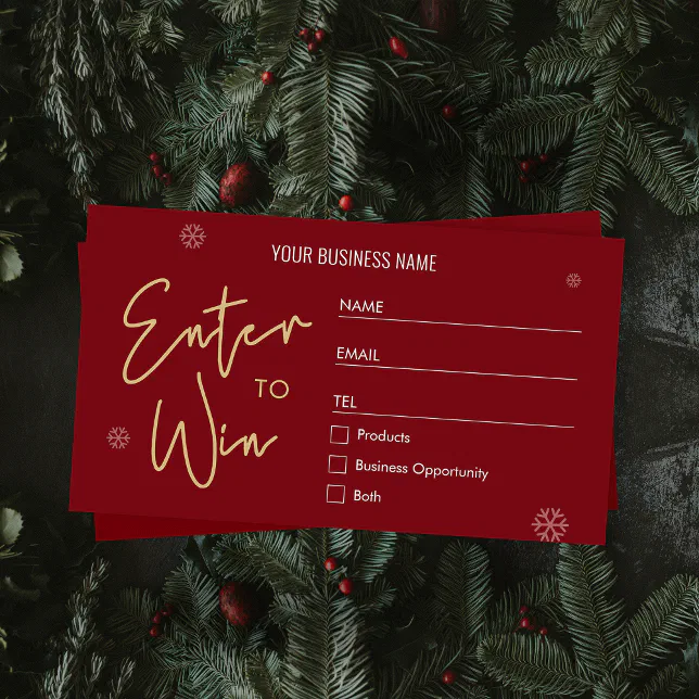 Christmas Raffle Enter to Win Business Logo Ticket | Zazzle