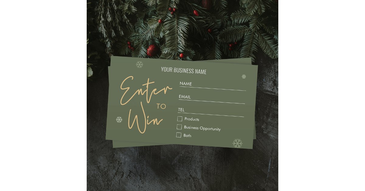 Christmas Raffle Enter to Win Minimal Logo Ticket | Zazzle