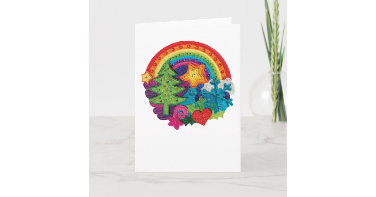 Christmas Rainbow - A colourful Christmas card | Zazzle.com