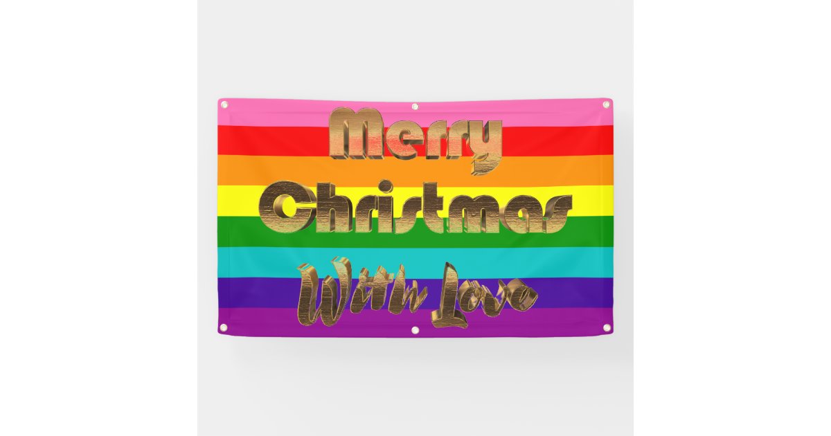 Christmas Rainbow Flag Gay Pride LGBT Original Banner | Zazzle