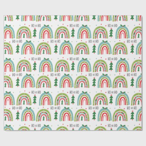 Christmas Rainbow Gift wrapping paper | Zazzle