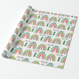 Christmas Rainbow Gift wrapping paper | Zazzle
