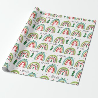 Christmas Rainbow Gift wrapping paper | Zazzle
