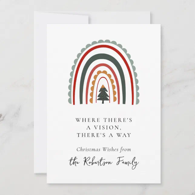 Christmas Rainbow Motivational Quote Holiday Card | Zazzle