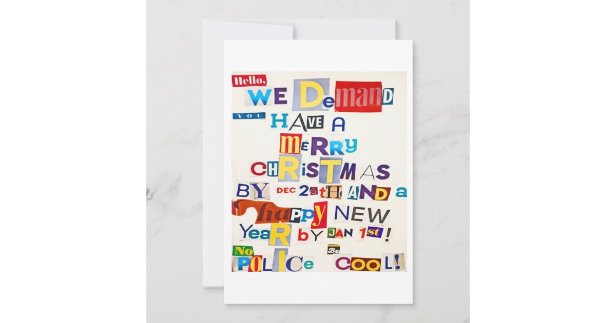Christmas Ransom Note Joke Card | Zazzle