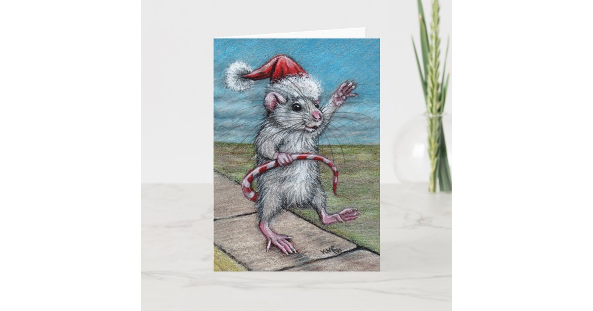 Christmas Rat holiday card | Zazzle