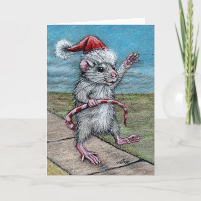Christmas Rat holiday card | Zazzle