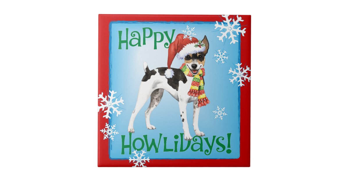 Christmas Rat Terrier Ceramic Tile | Zazzle