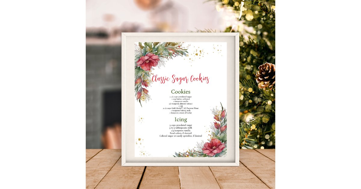 Christmas Recipe Poster | Zazzle