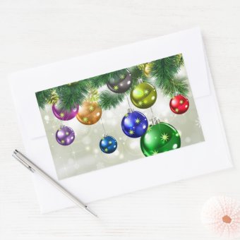 Christmas Rectangular Sticker | Zazzle
