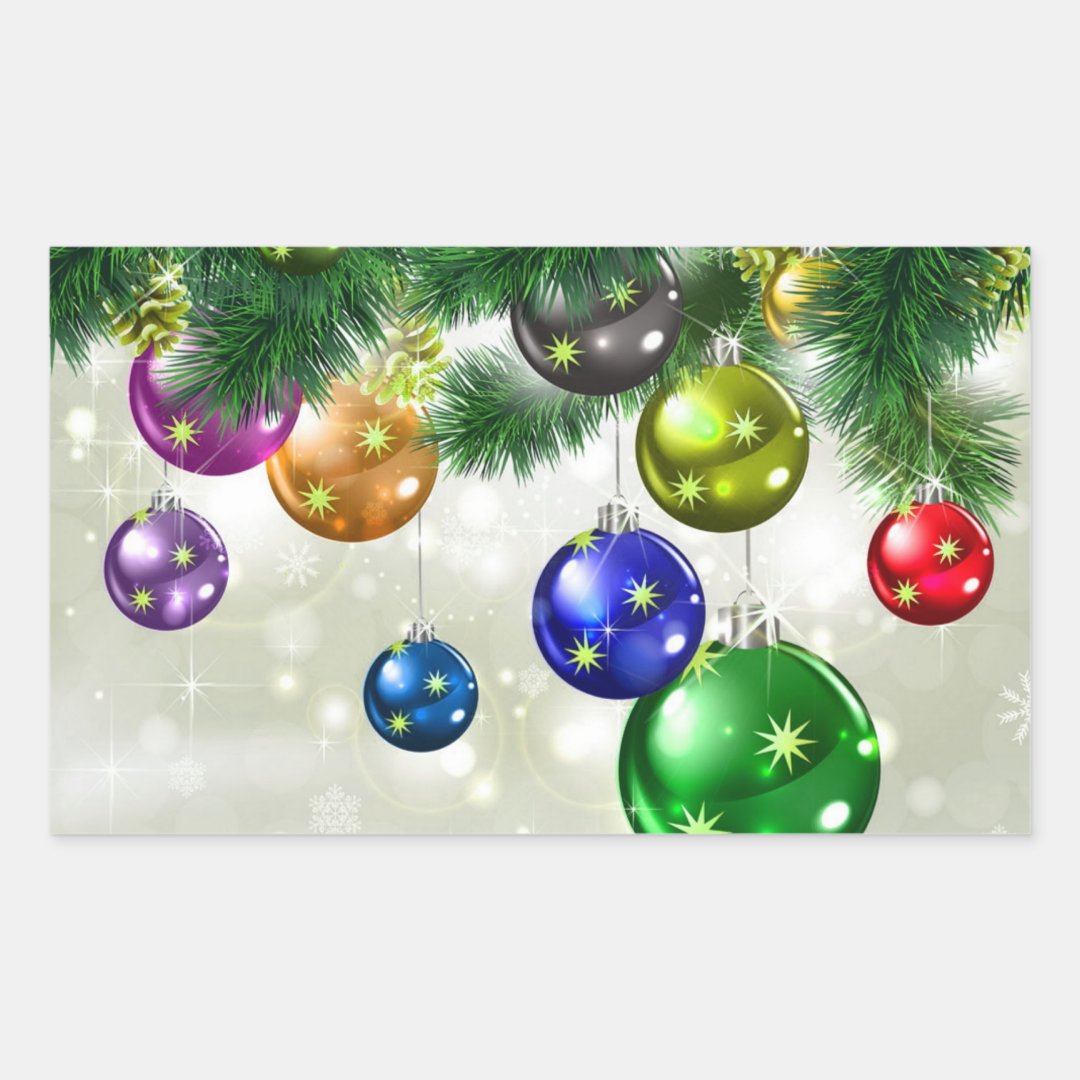 Christmas Rectangular Sticker | Zazzle