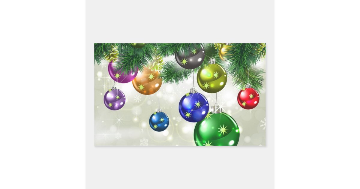 Christmas Rectangular Sticker | Zazzle