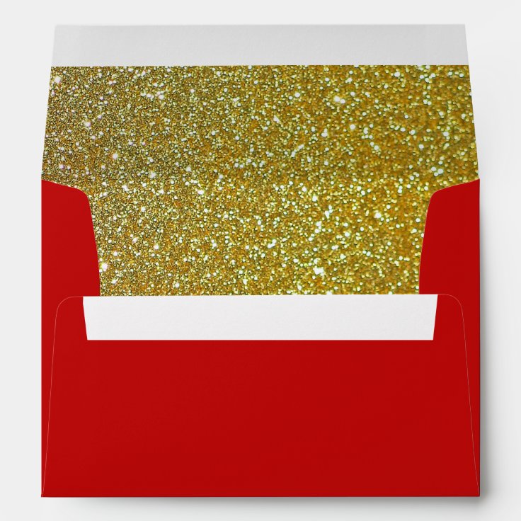Christmas Red and Gold Envelope | Zazzle