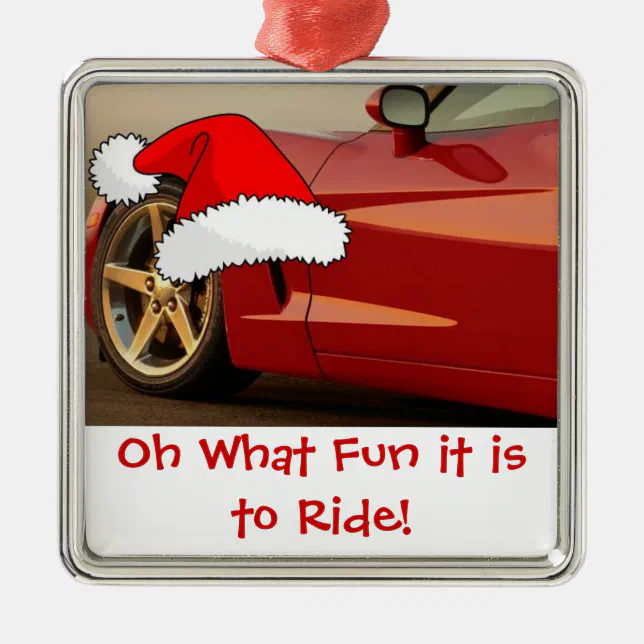 Christmas Red Corvette Gifts Metal Ornament | Zazzle