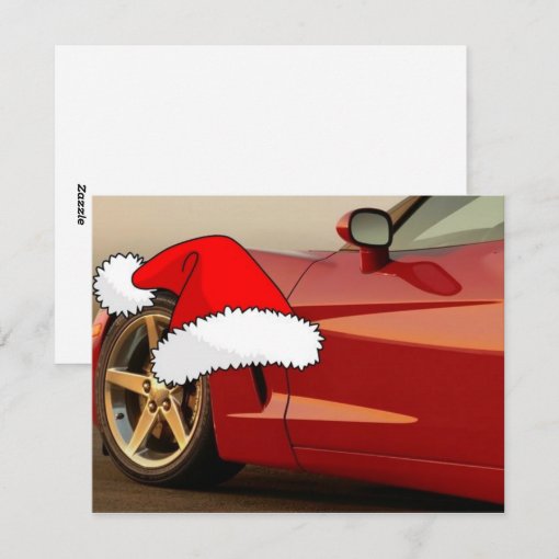 Christmas Red Corvette Holiday Card | Zazzle
