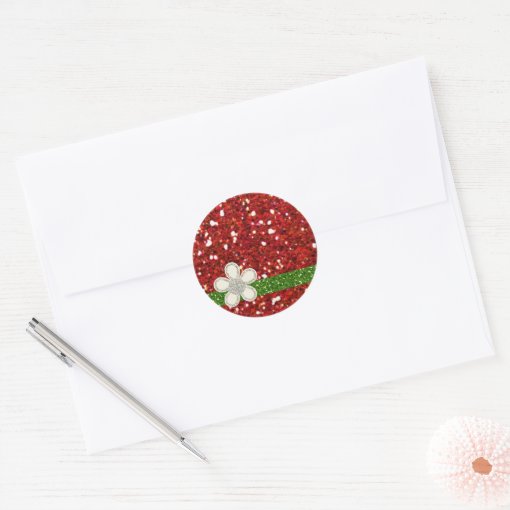 Christmas Red Glitters Sticker | Zazzle