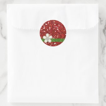 Christmas Red Glitters Sticker | Zazzle