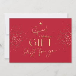 Christmas Red Gold Glitter Gift Certificate | Zazzle