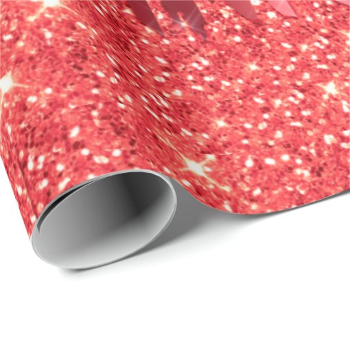 Christmas Red Metallic Dripping Glitter Holiday Wrapping Paper | Zazzle