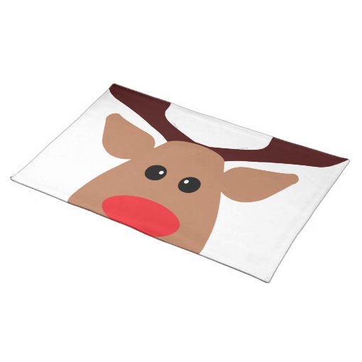 Christmas Red Nosed Reindeer Placemat | Zazzle
