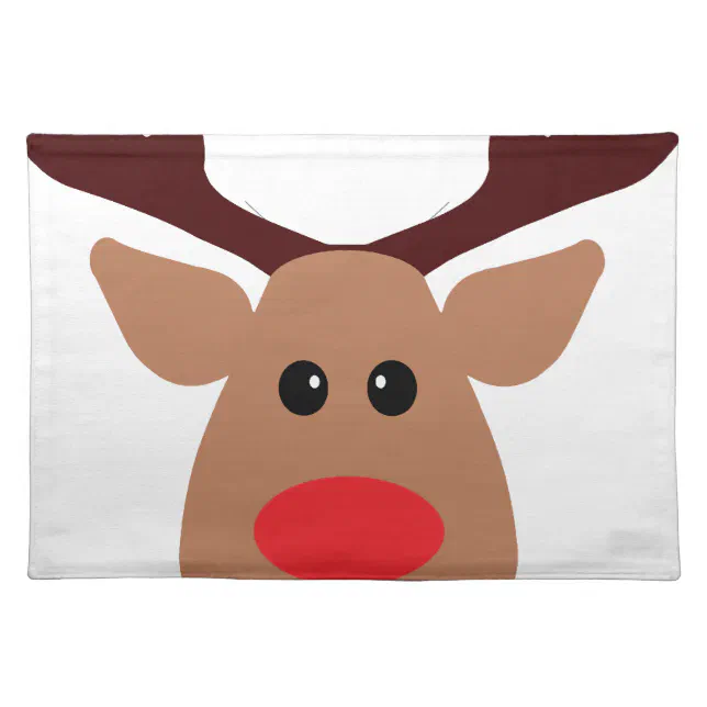 Christmas Red Nosed Reindeer Placemat | Zazzle