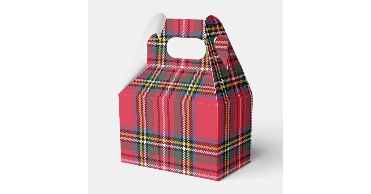 Christmas Red Plaid Gable Favor Box | Zazzle