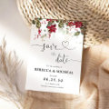 Christmas Red Poinsettia Save The Date Card | Zazzle