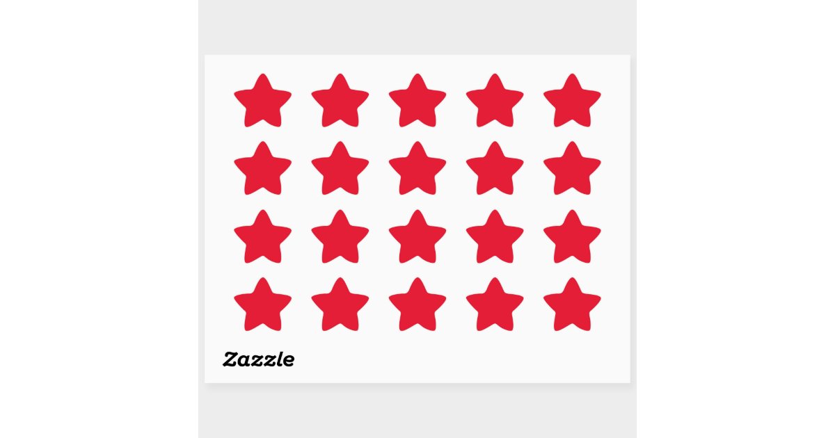 Christmas Red solid color Star Sticker | Zazzle
