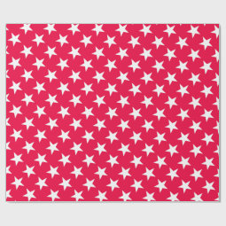 Christmas Red White Stars Nostalgic Template Chic Wrapping Paper | Zazzle