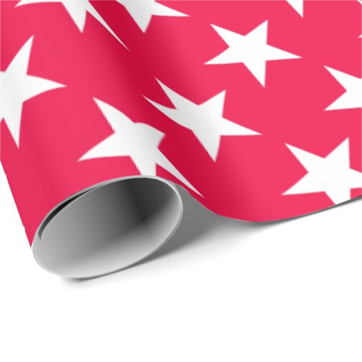 Christmas Red White Stars Nostalgic Template Chic Wrapping Paper | Zazzle