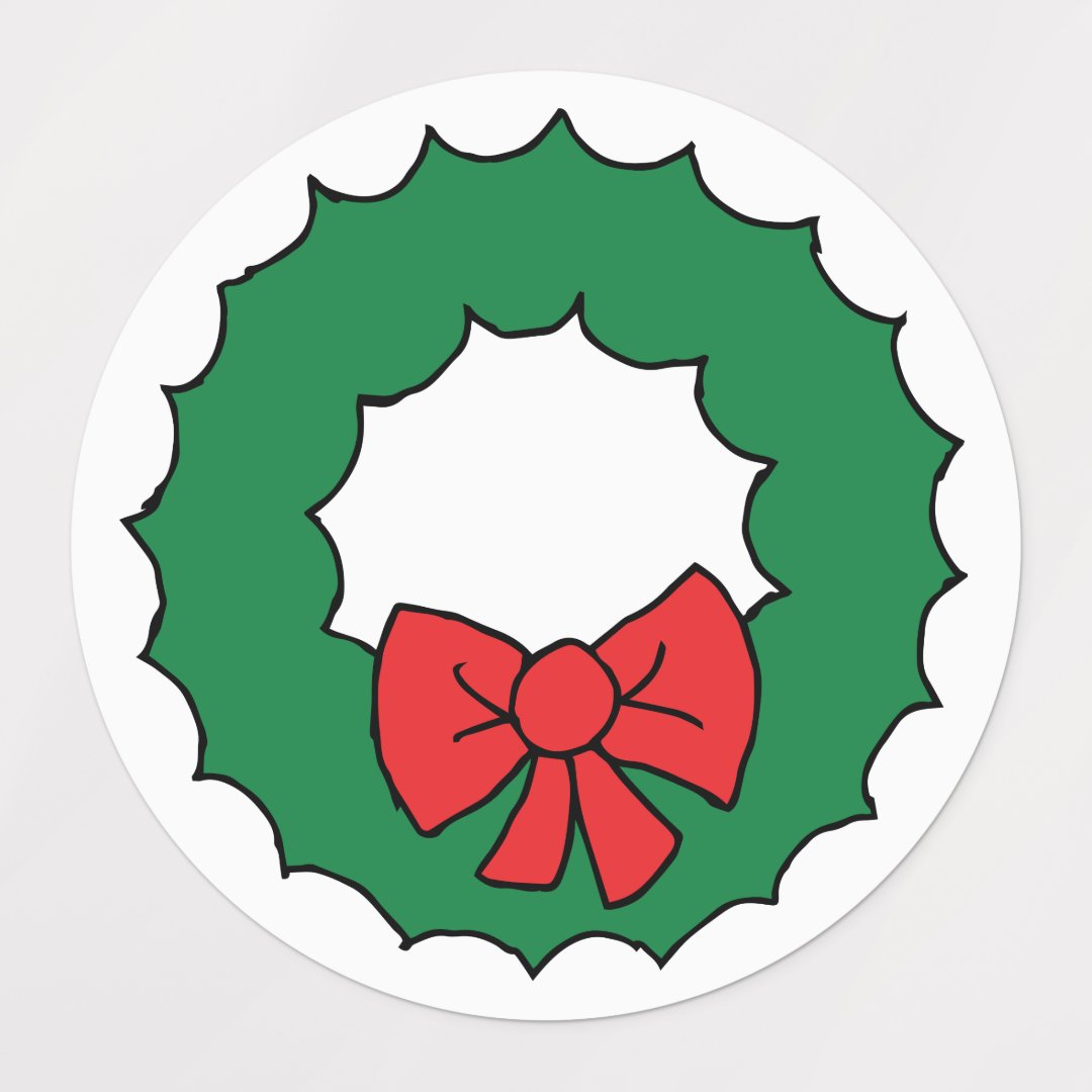 Christmas Reef Drawing Christmas Garland Clipart Labels | Zazzle